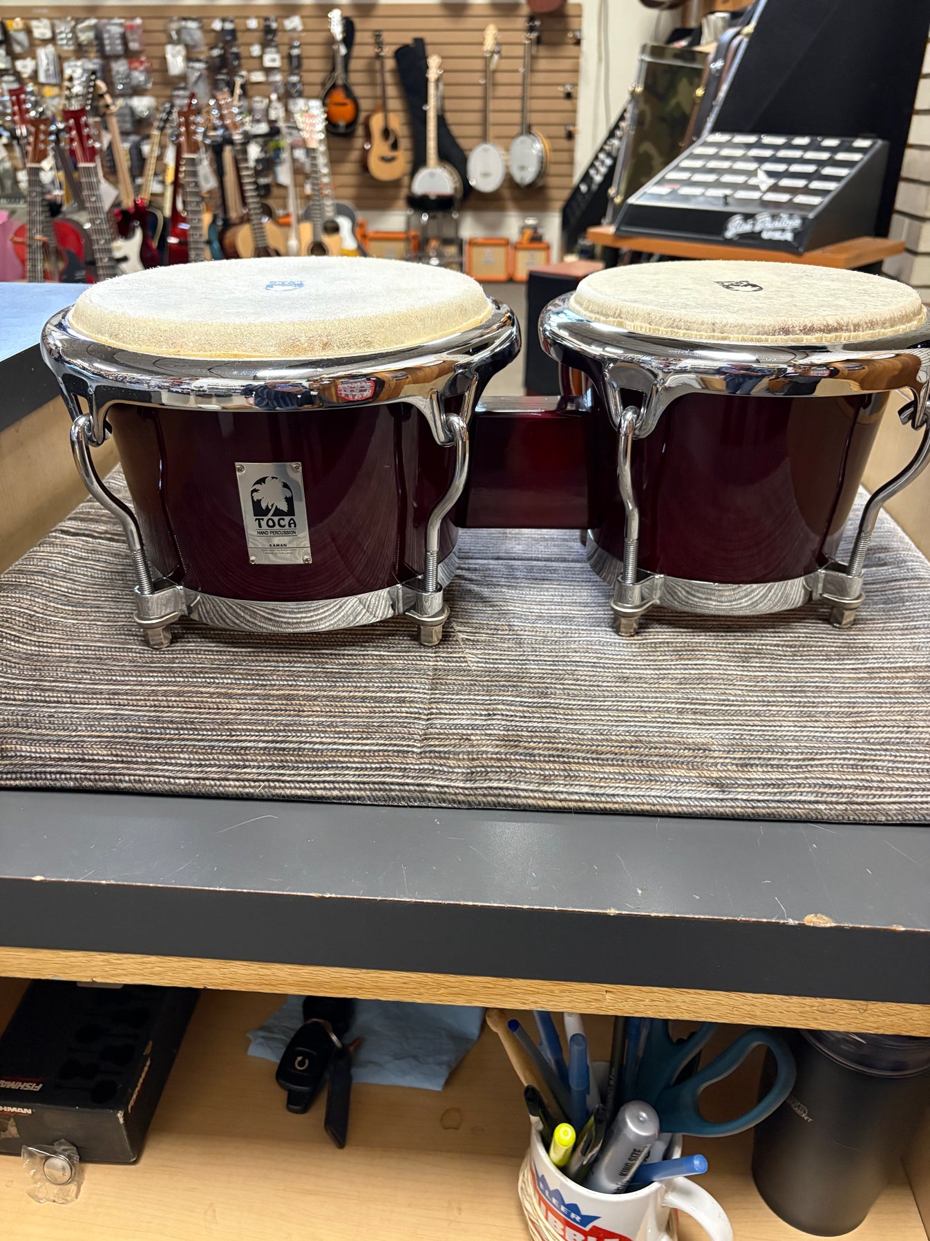 Toca 6.5" and 7.5" Bongos - Transparent Red (Used) – Acoustic Music Shop