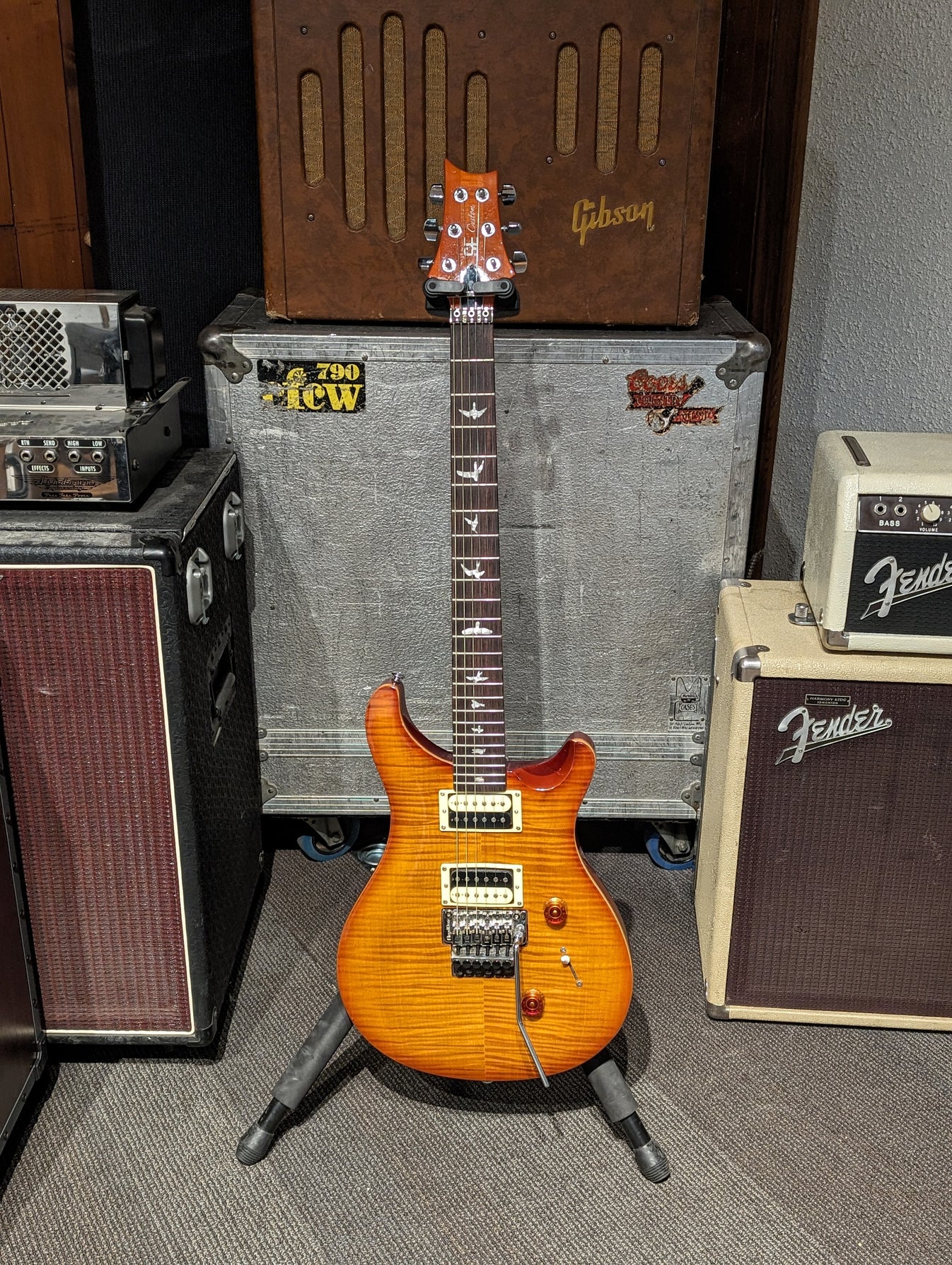 PRS SE "Floyd" Custom 24 Electric Guitar w/Gig Bag - Vintage Sunburst ...