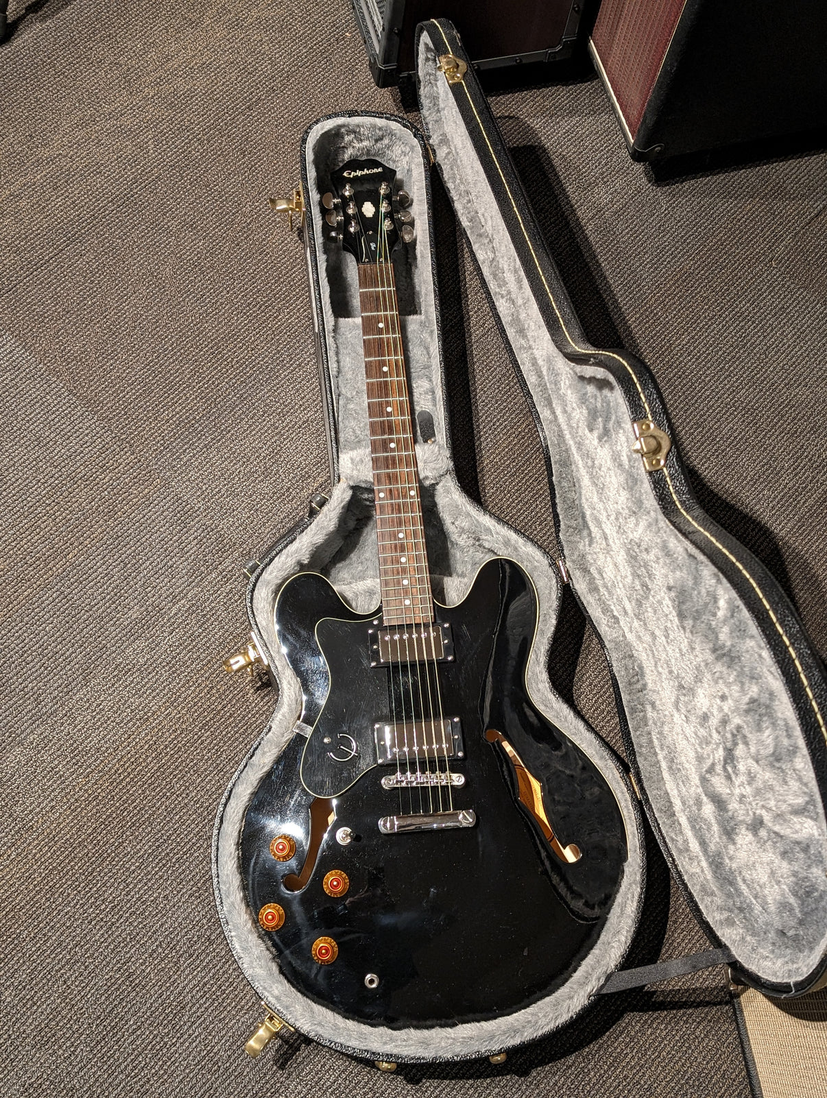 Epiphone Dot Left Handed Electric Guitar w/Case - Ebony (2008 ...