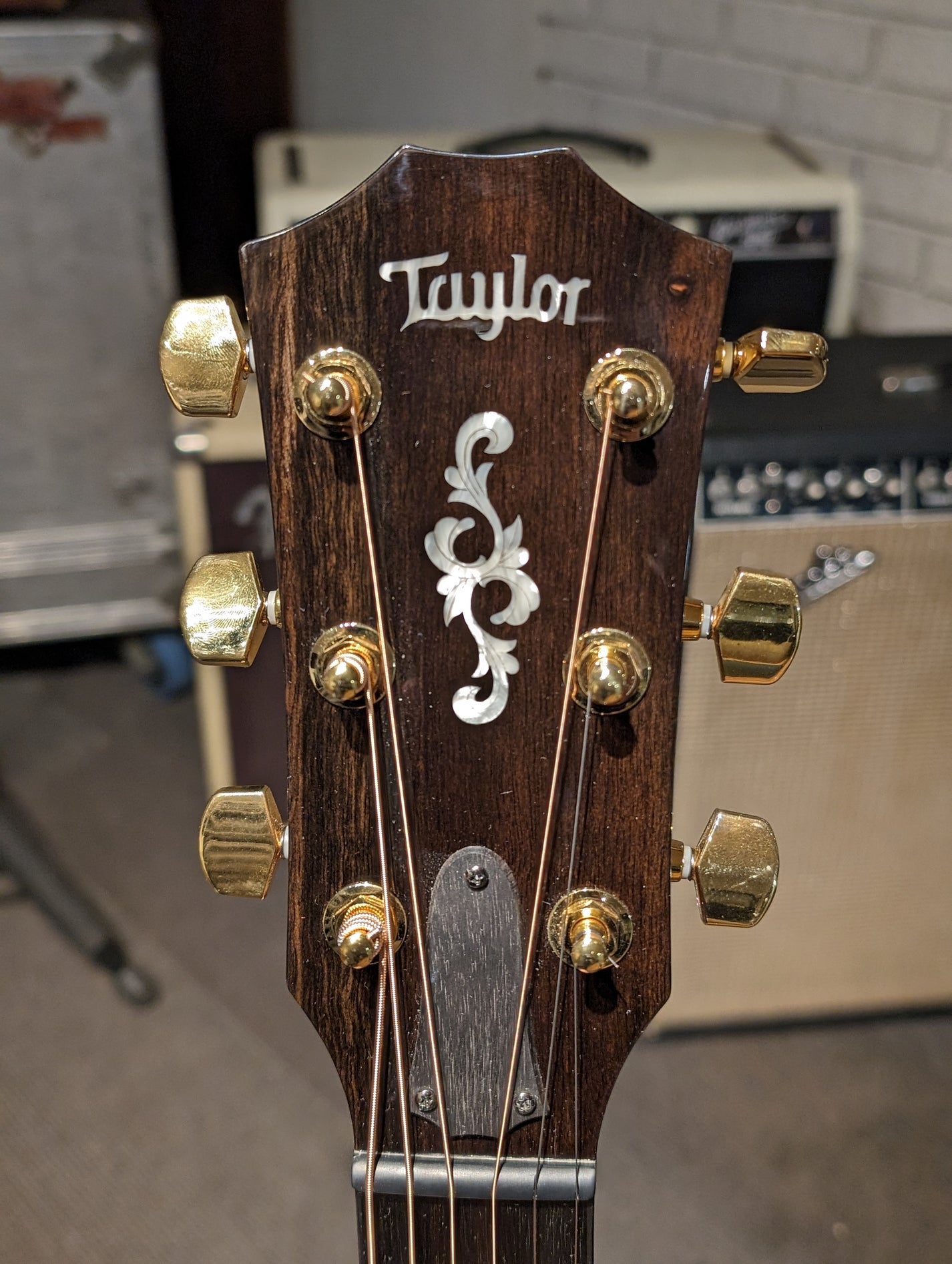 Taylor Custom 414ce Acoustic/Electric Guitar w/Case - Shaded Edge Burs ...