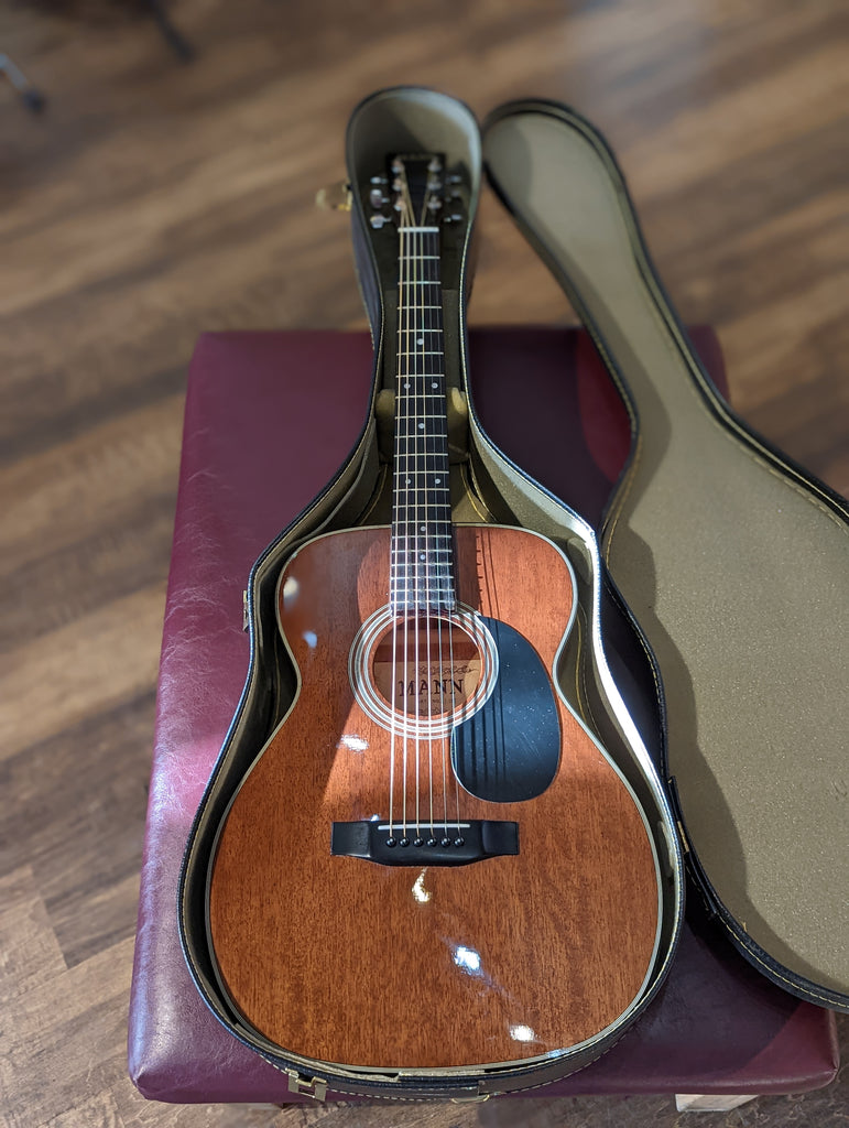 Mann AJ-205 OM Style Mahogany Acoustic Guitar w/Vintage Case (1980's ...